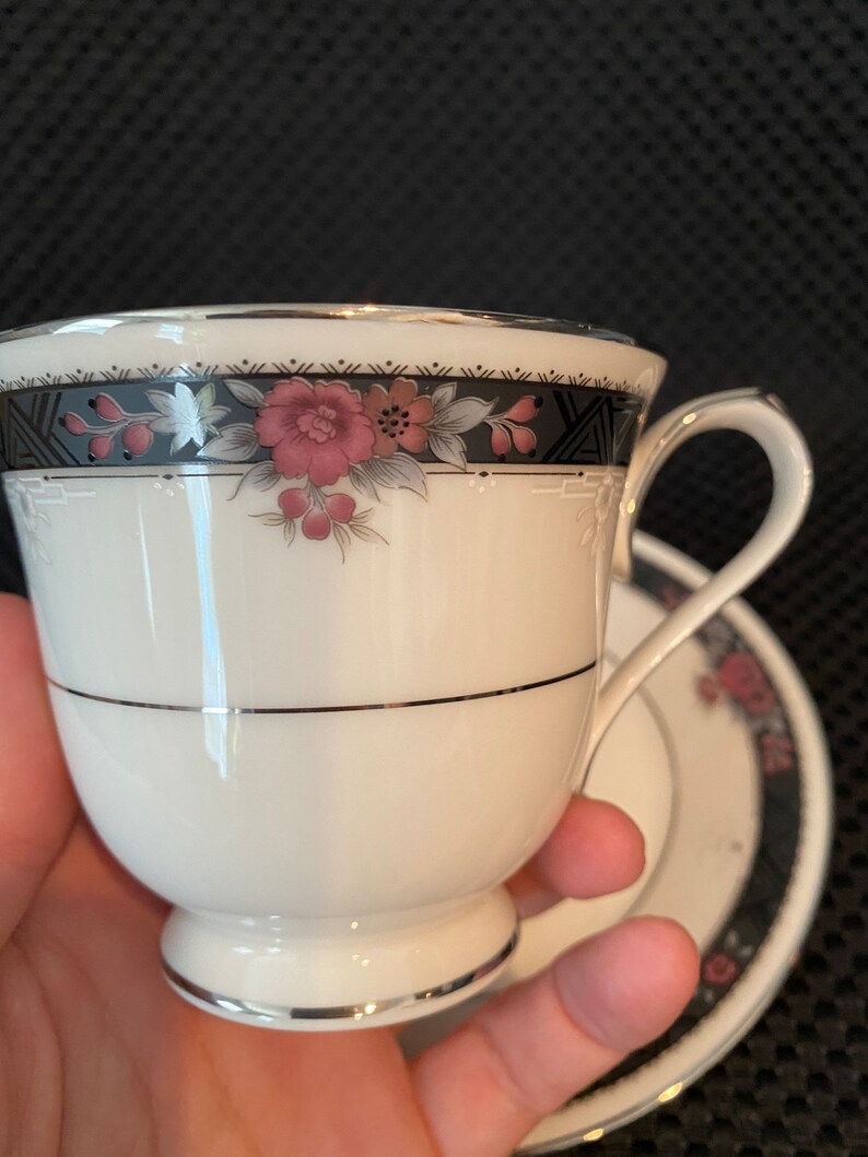 Vintage Noritake Tea Cup and Saucer Set Etienne Design Ivory - Etsy