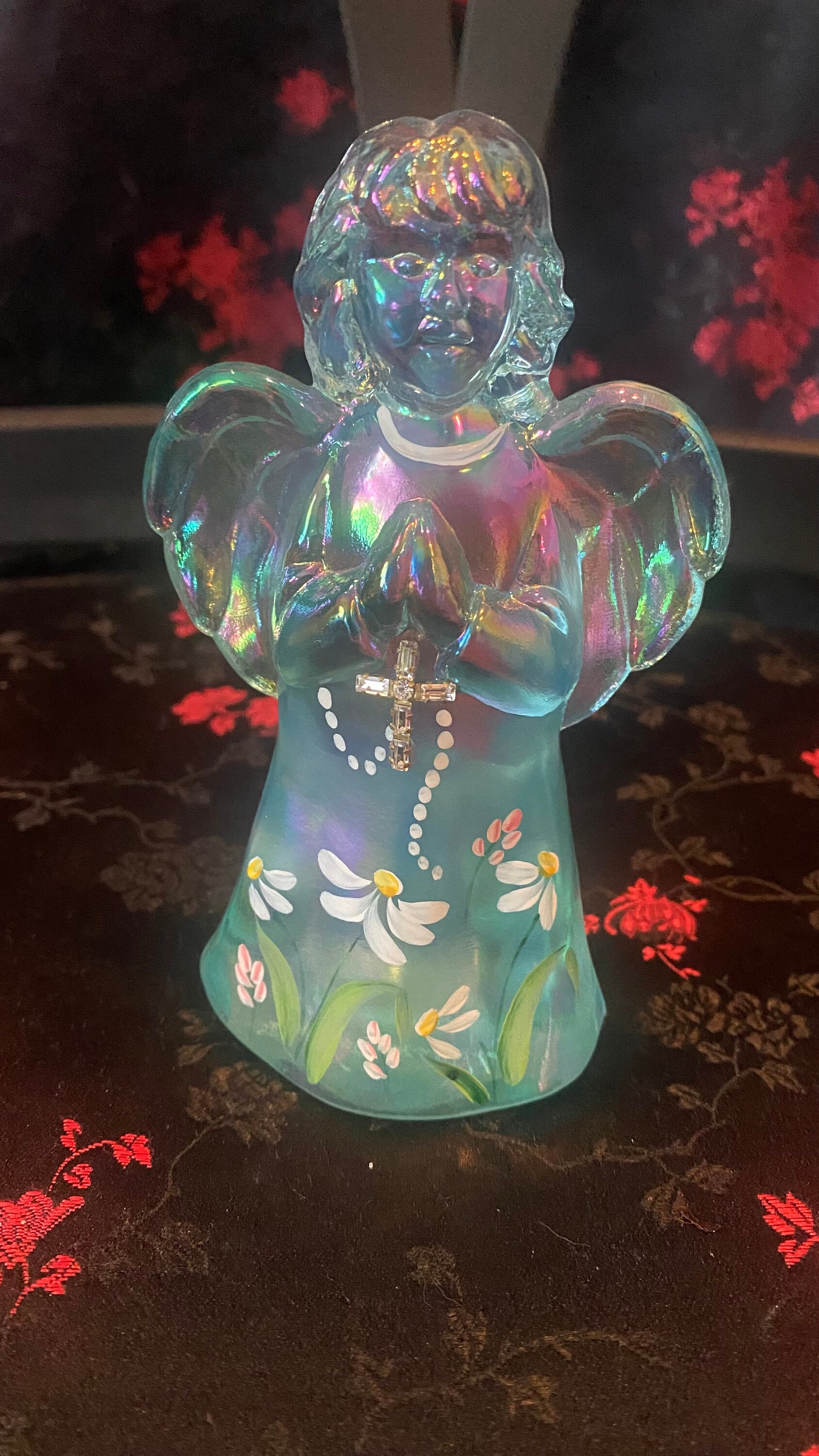 Vintage Fenton Glass Angel Hand Painted Signed B Lunduski - Etsy