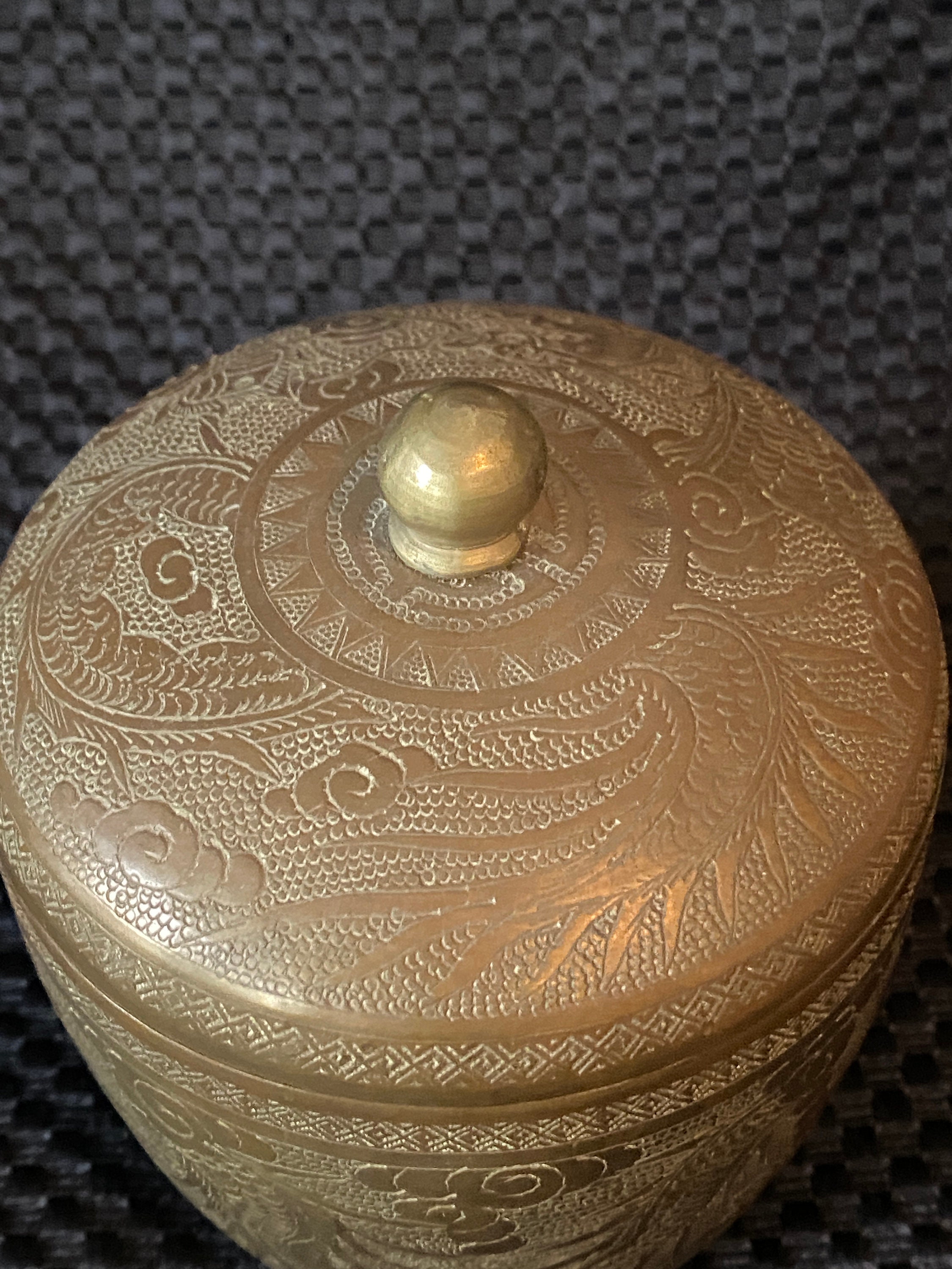 Antique Chinese Brass Vase Container Box With Lid - Etsy