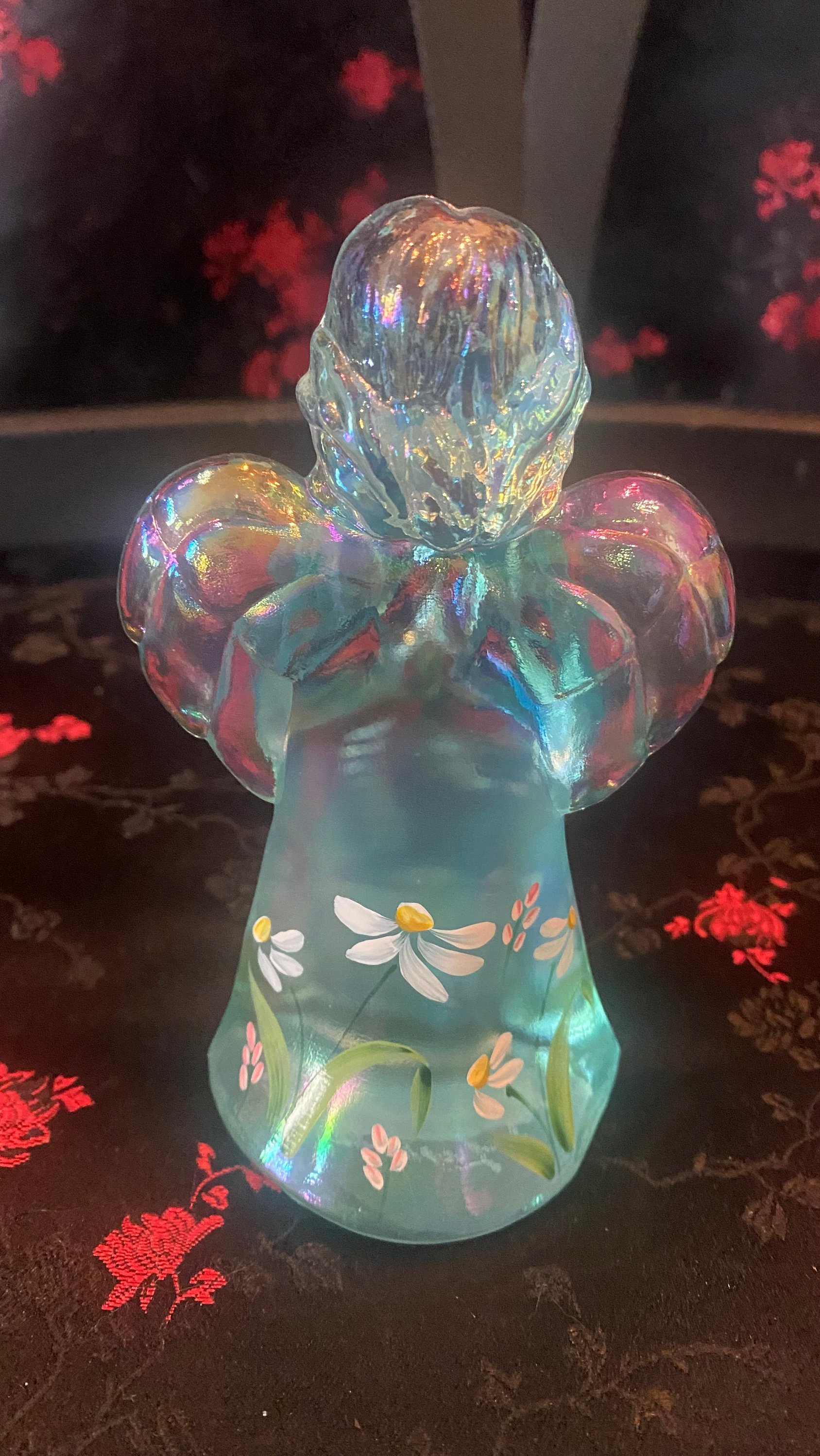 Vintage Fenton Glass Angel Hand Painted Signed B Lunduski - Etsy