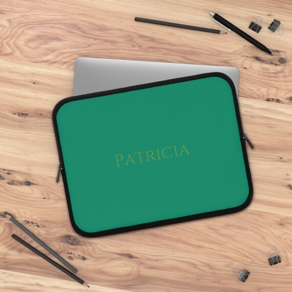 Personalized Solid Emerald Green Laptop Sleeve With Your Name - Etsy