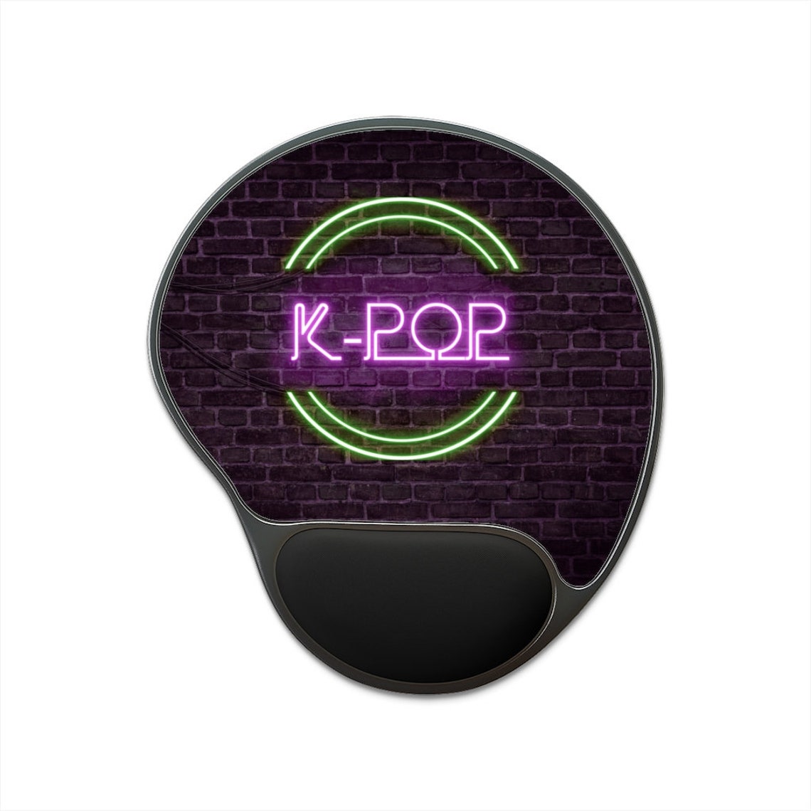 Custom Neon KPOP Finger Heart Mouse Pad With Wrist Rest, Printed in US ...