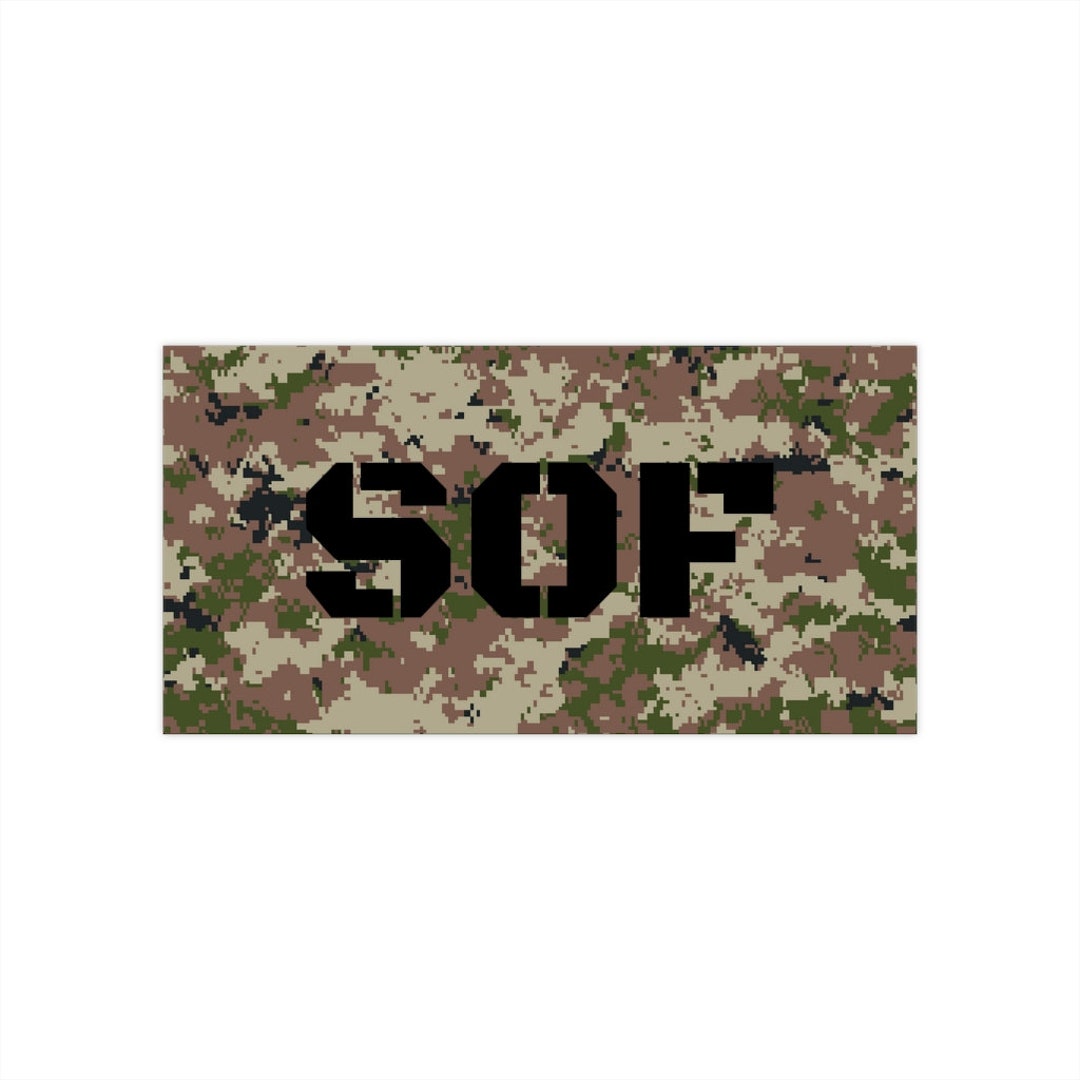 SOF Military Style Camo Bumper / Wall Stickers, Water-resistant Vinyl ...