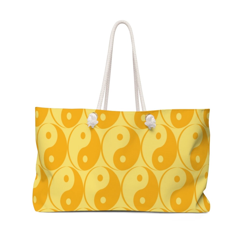 Yin Yang Y2K 90's Yellow Weekender Bag, Beach Bag, 24 X13 60.9 Cm X 33 ...