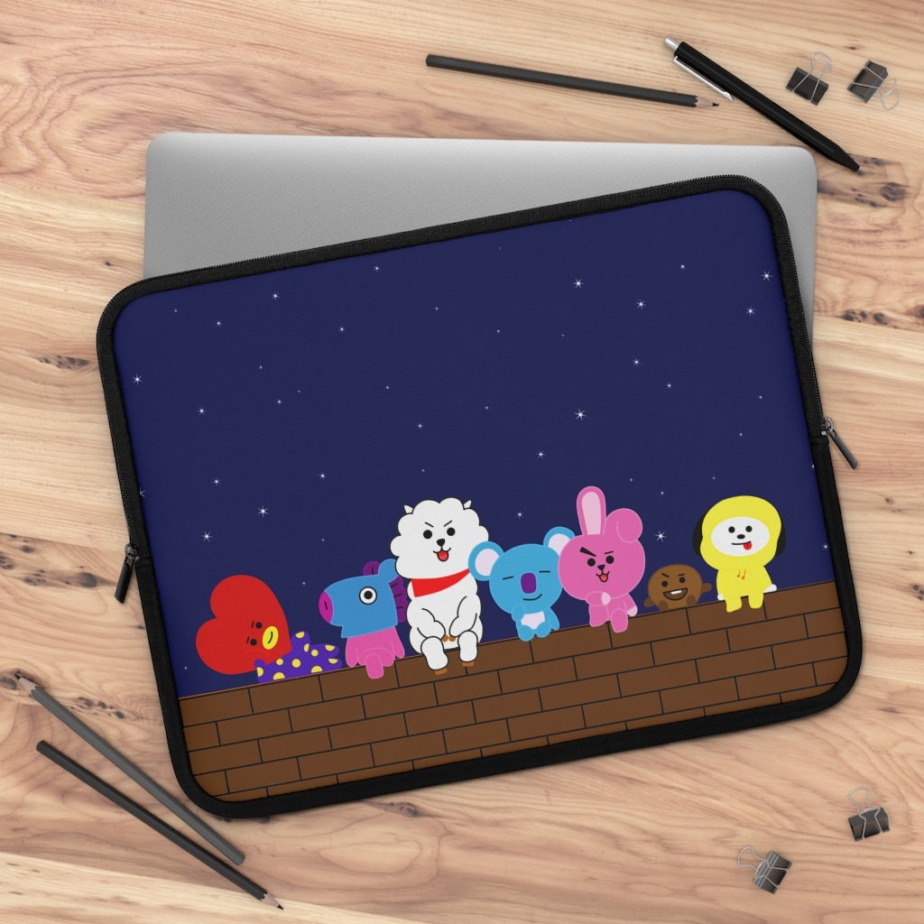 BTS BT21 Cartoon Inspired Laptop Sleeve / Laptop Case / KPOP Gifts / 7 ...
