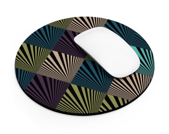 ART DECO Floral Round Mouse Pad - Etsy