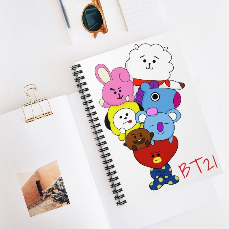 BT21 BTS Inspired Spiral Ruled Line Notebook - Etsy