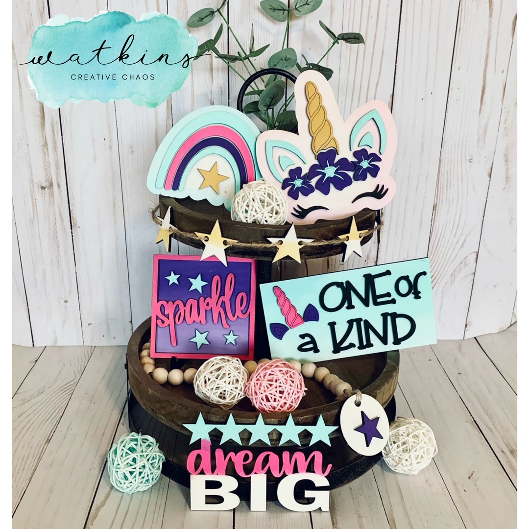 DIY Kit, Unicorn Tiered Tray Set, Craft Bundle, Fun Activity, Home ...