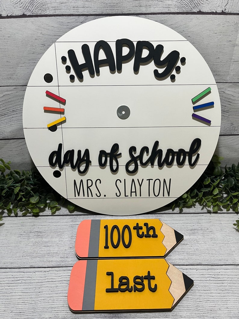 Teacher Gift Sign SVG First Day of School 100th Day Last - Etsy