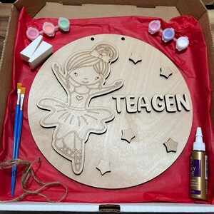 Personalized Kid's DIY Sign Kit, Ballerina, Llama, Monkey, Frog ...