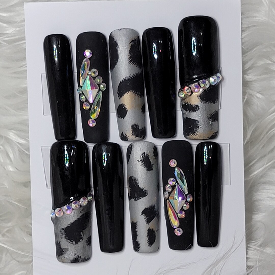 XXL Tapered Square Animal Print Press-on Nails - Etsy