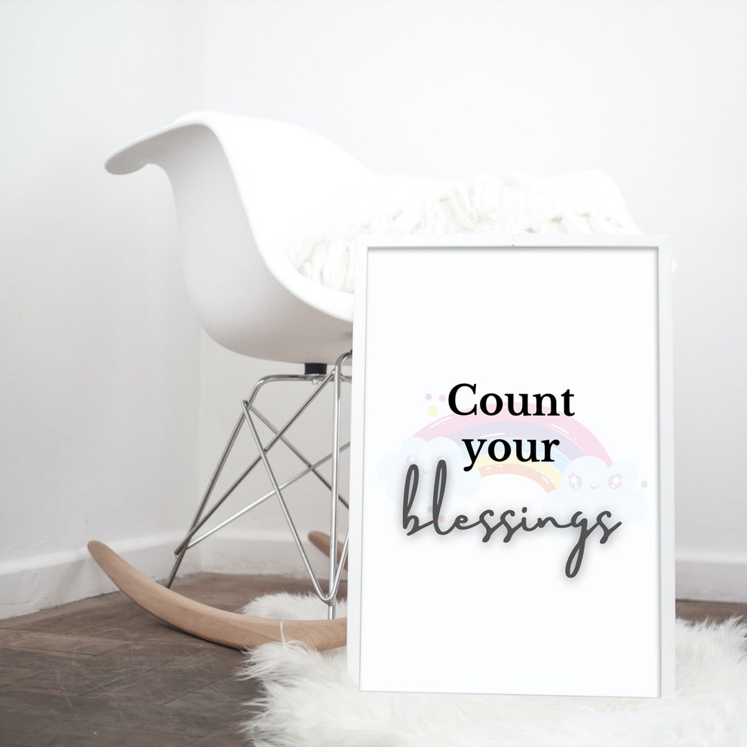 Simple Text Design Printable Wall Arts. Count Your Blessings Text Home ...