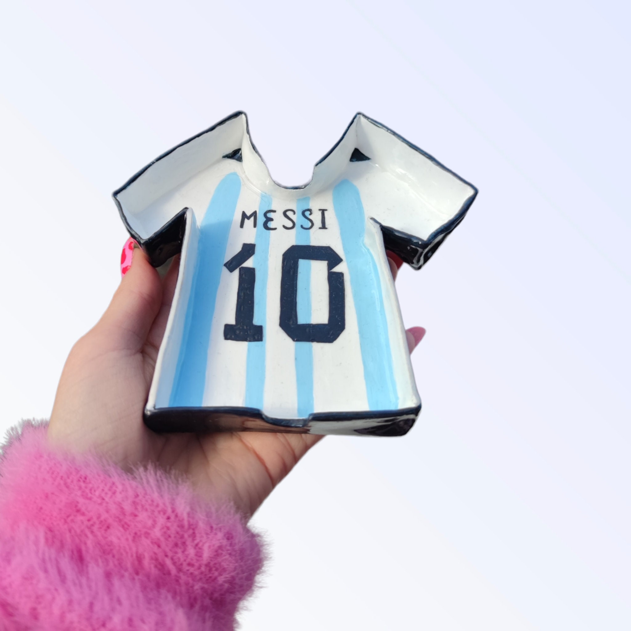 Lionel Messi Argentina Handmade Clay Ashtray/ Football Fans Gift Idea ...