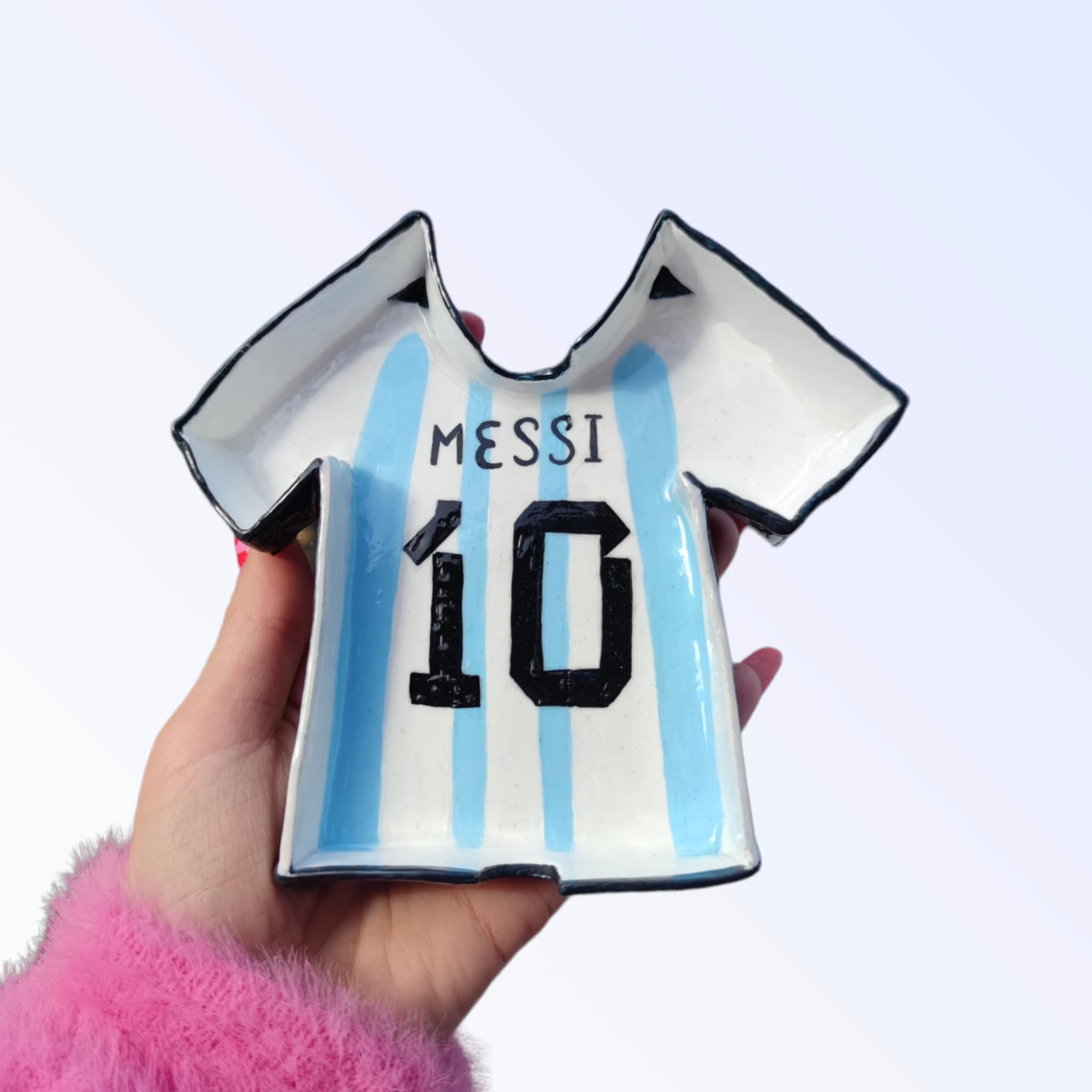 Lionel Messi Argentina Handmade Clay Ashtray/ Football Fans Gift Idea ...