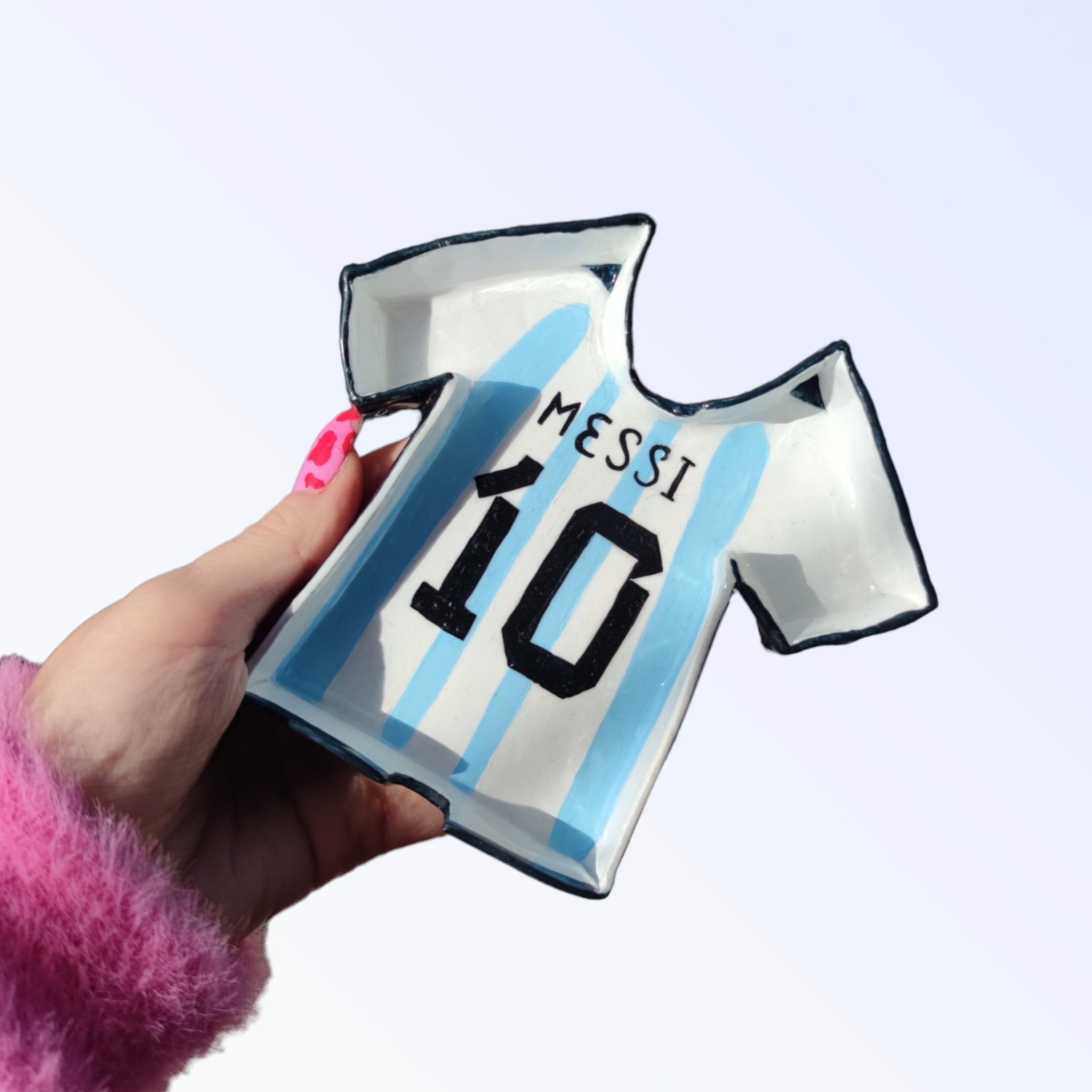 Lionel Messi Argentina Handmade Clay Ashtray/ Football Fans Gift Idea ...