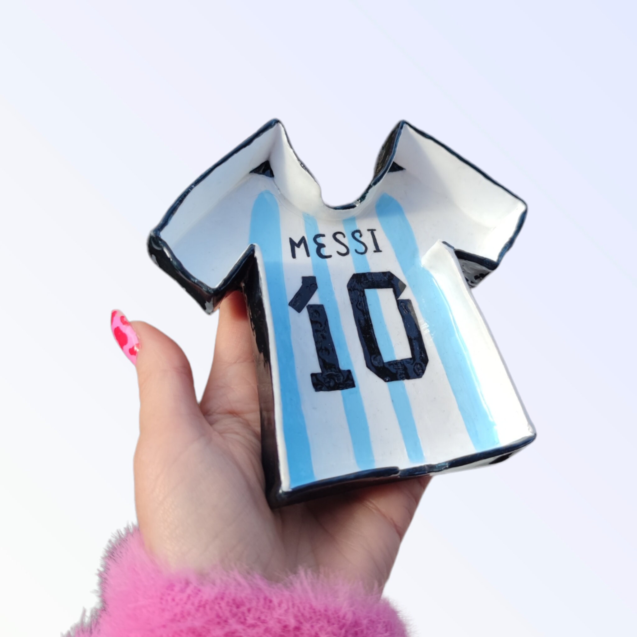 Lionel Messi Argentina Handmade Clay Ashtray/ Football Fans Gift Idea ...