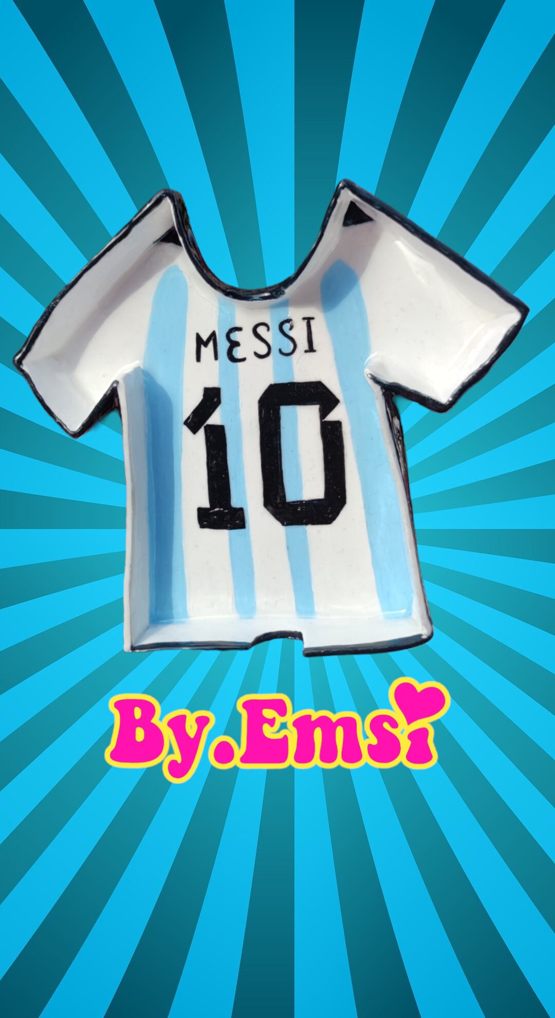 Lionel Messi Argentina Handmade Clay Ashtray/ Football Fans Gift Idea ...