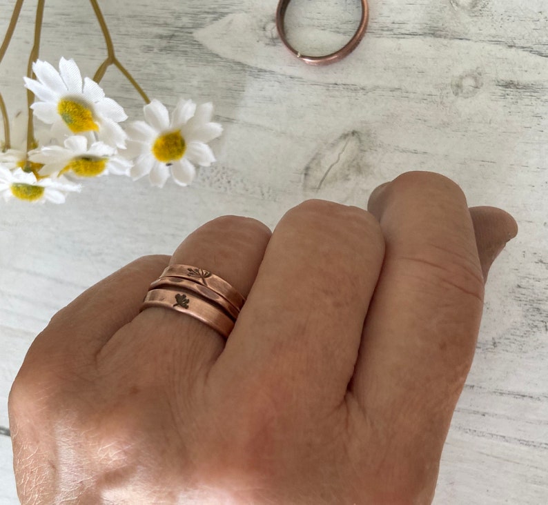 Copper Ring Set 3 Stacking Rings Copper Textured Rings - Etsy
