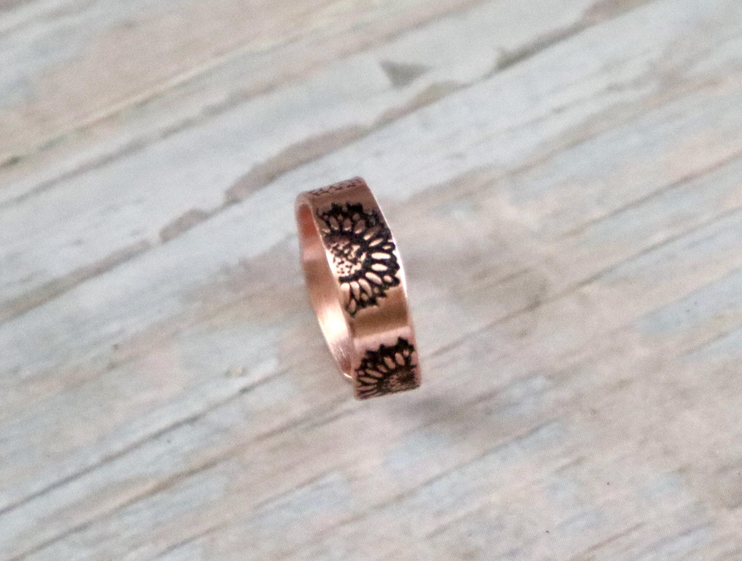 Adjustable Copper Toe Ring Hand Made /sunflower Design Gift - Etsy