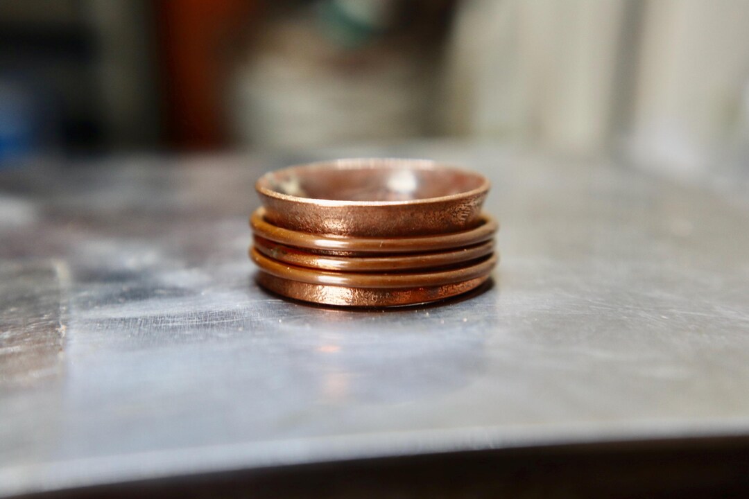 Unisex Copper Spinner Ring-gift for Any Occasion- Handmade Rustic Ring ...