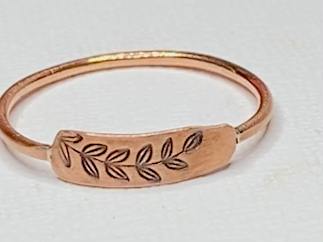 Rustic Copper Wildflower Ring, Handmade Ring, Hand Stamped Floral ...