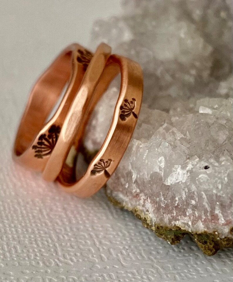 Copper Ring Set 3 Stacking Rings Copper Textured Rings - Etsy