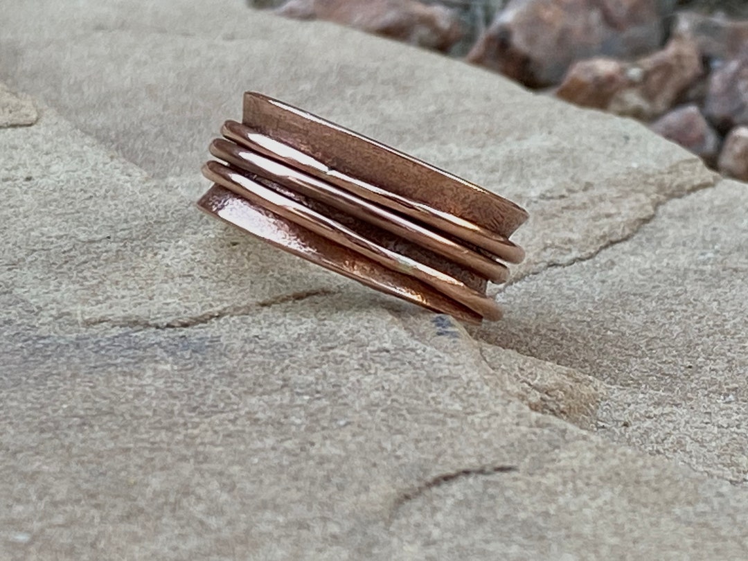 Mens Copper Spinner Ring-gift for Any Occasion- Handmade Rustic Ring ...