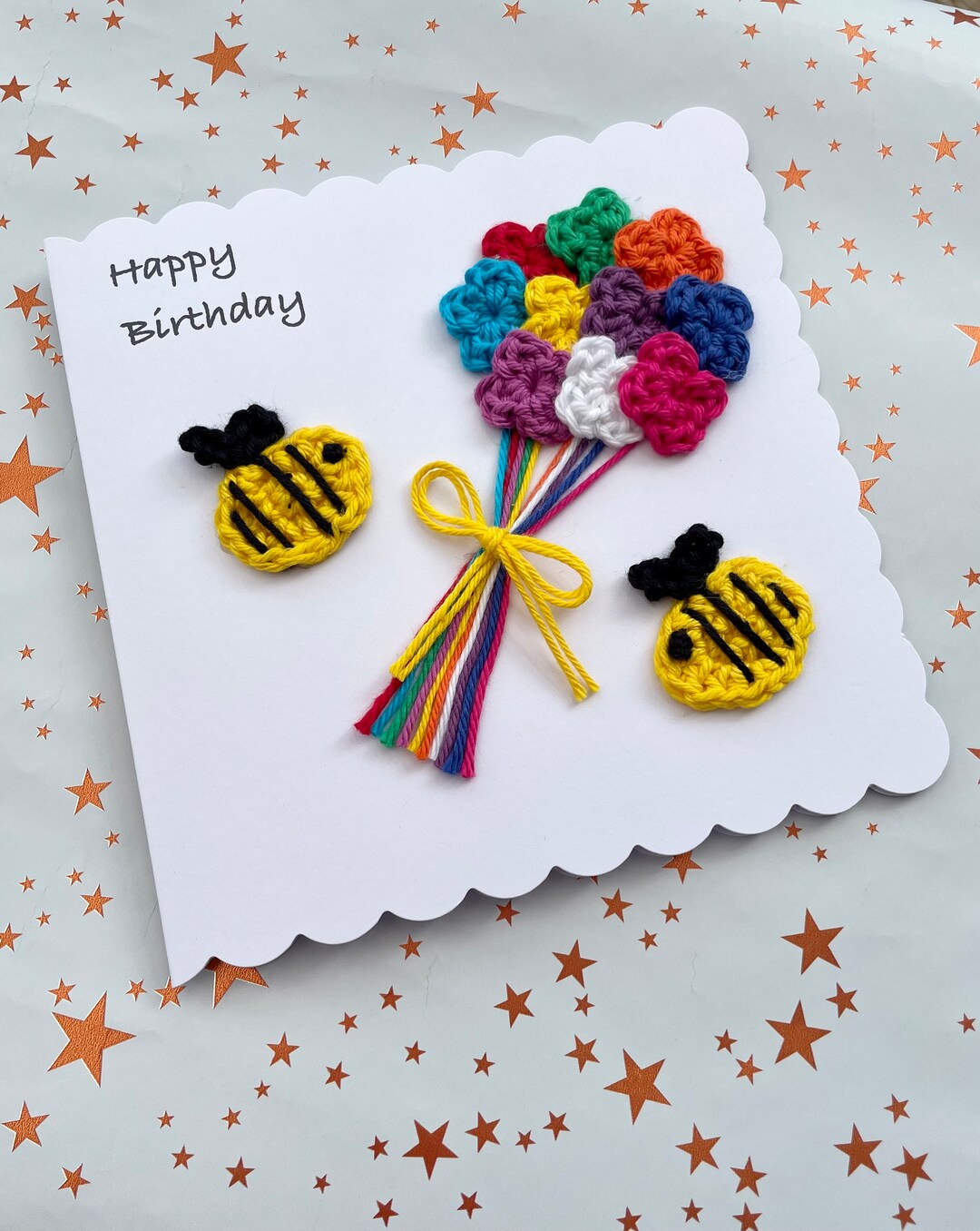 Crochet Card | Birthday | Special |anniversary | Card | Flowers ...
