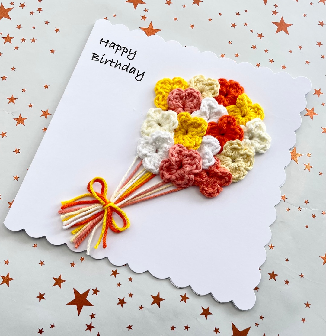 Crochet Card | Birthday| Card |friend |flowers | Someone Special ...