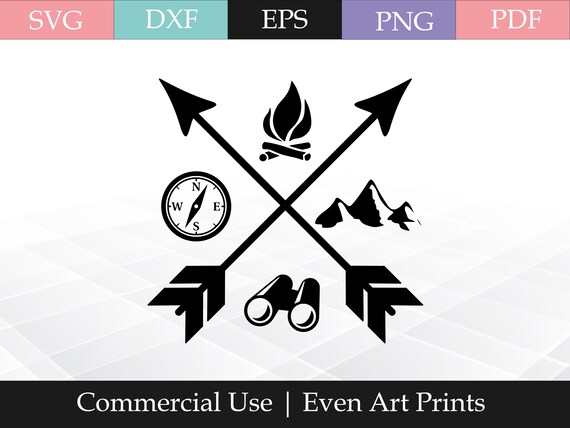 Camping Crossing Arrows SVG Camp Arrow SVG Instant Digital | Etsy