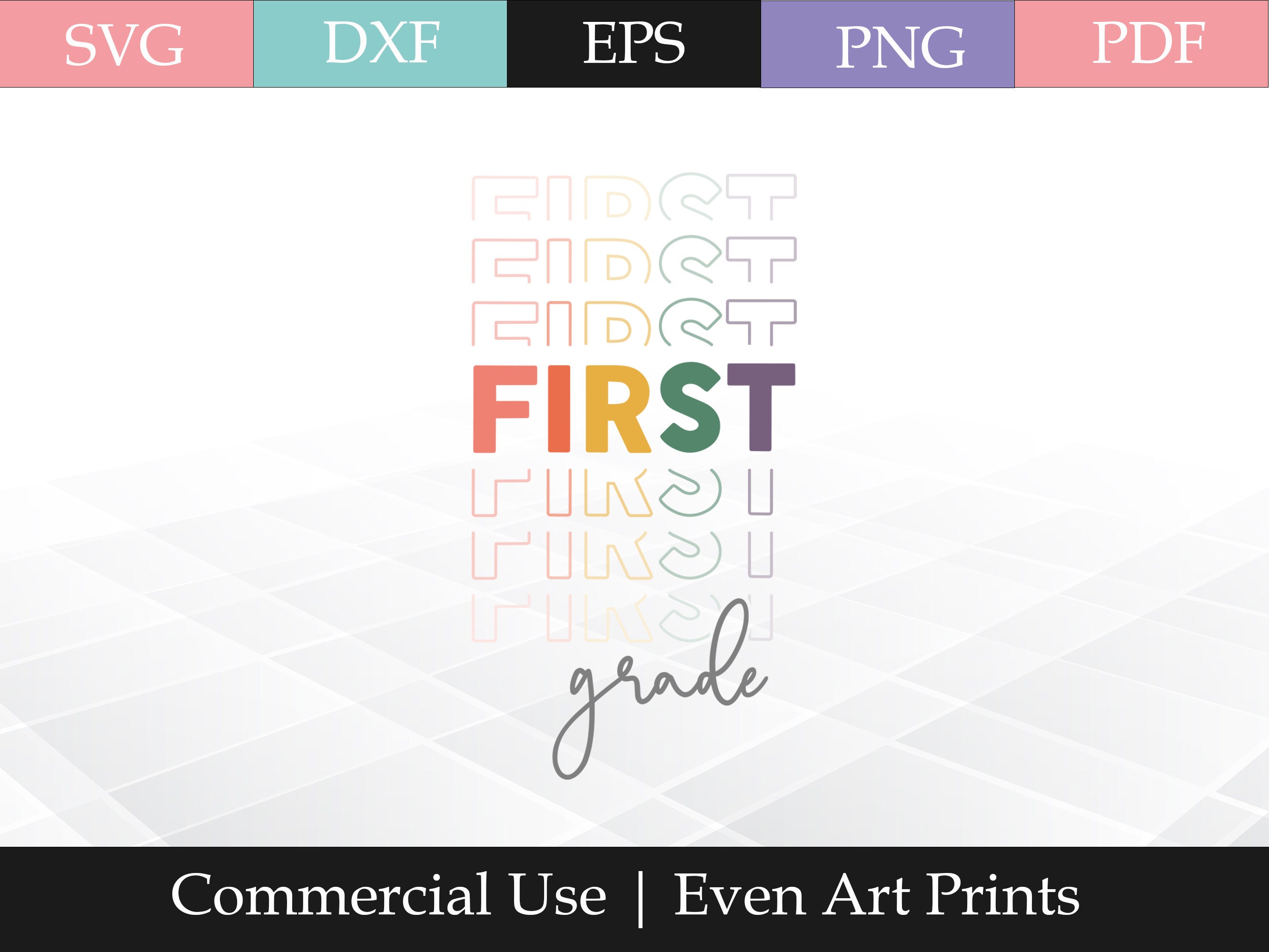 First Grade SVG - Instant Digital Download, Svg, Dxf, Eps, Png and Pdf ...
