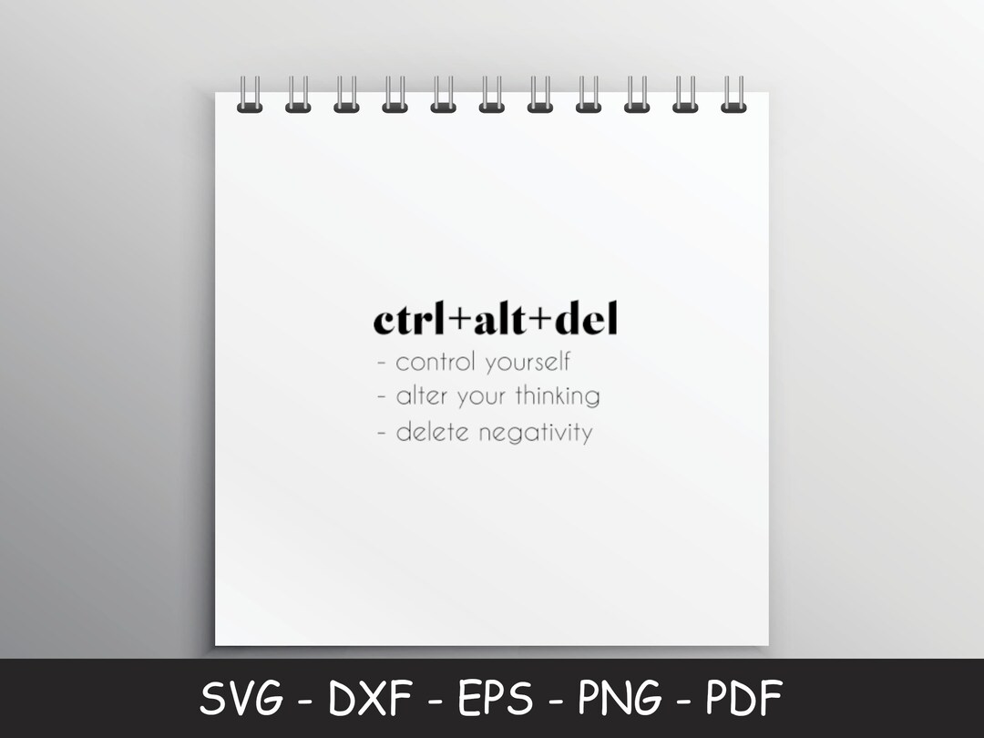 Ctrl Alt Del Instant Digital Download, Svg, Dxf, Eps, Png and Pdf Files ...