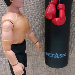 Miniature 1/6 Scale Leather Punching Bags and Box Gloves, Boxing Gift ...