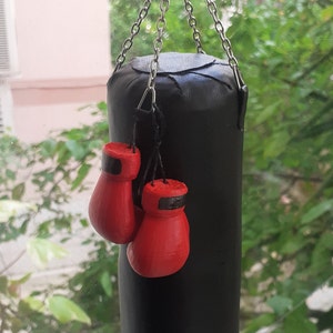 Miniature 1/6 Scale Leather Punching Bags and Box Gloves, Boxing Gift ...
