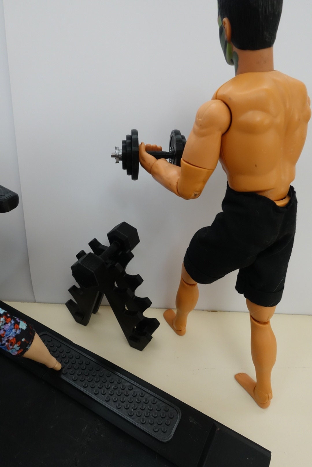 1:6 Scale Miniature Gym Dumbell Workout Fitness Weight Trainning ...