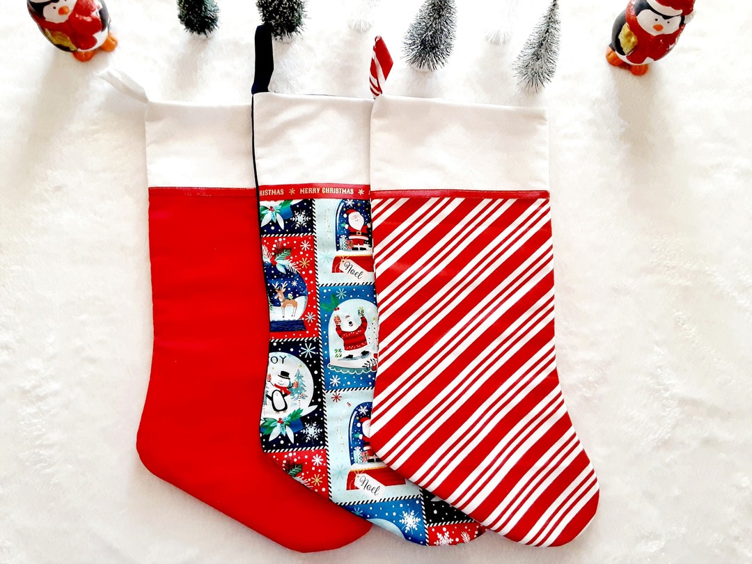 Cotton Christmas Stockings (set of 4): Holiday Decorations - Etsy