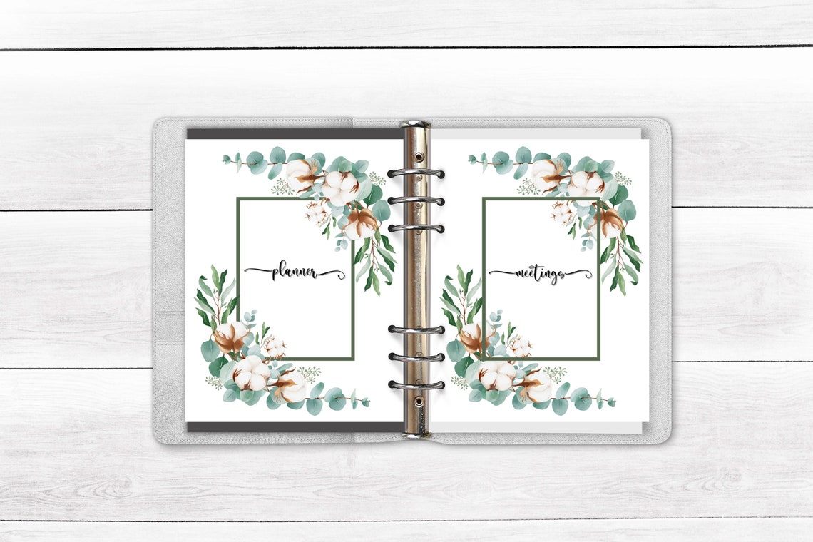 Printable Flower Planner Cover Page 2022 2023 Instant - Etsy