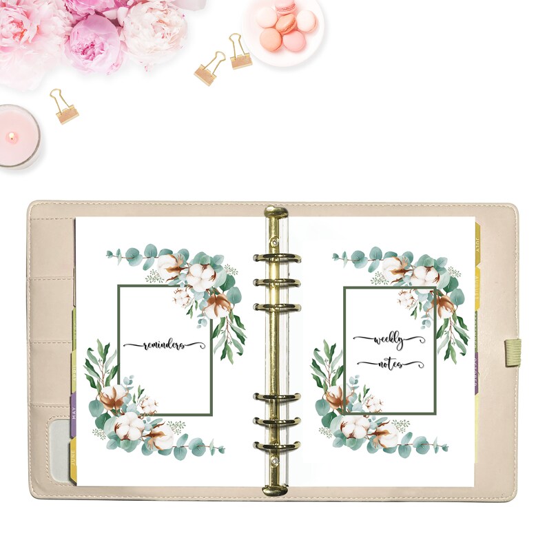 Printable Flower Planner Cover Page | 2022 - 2023 Instant Digital Page ...