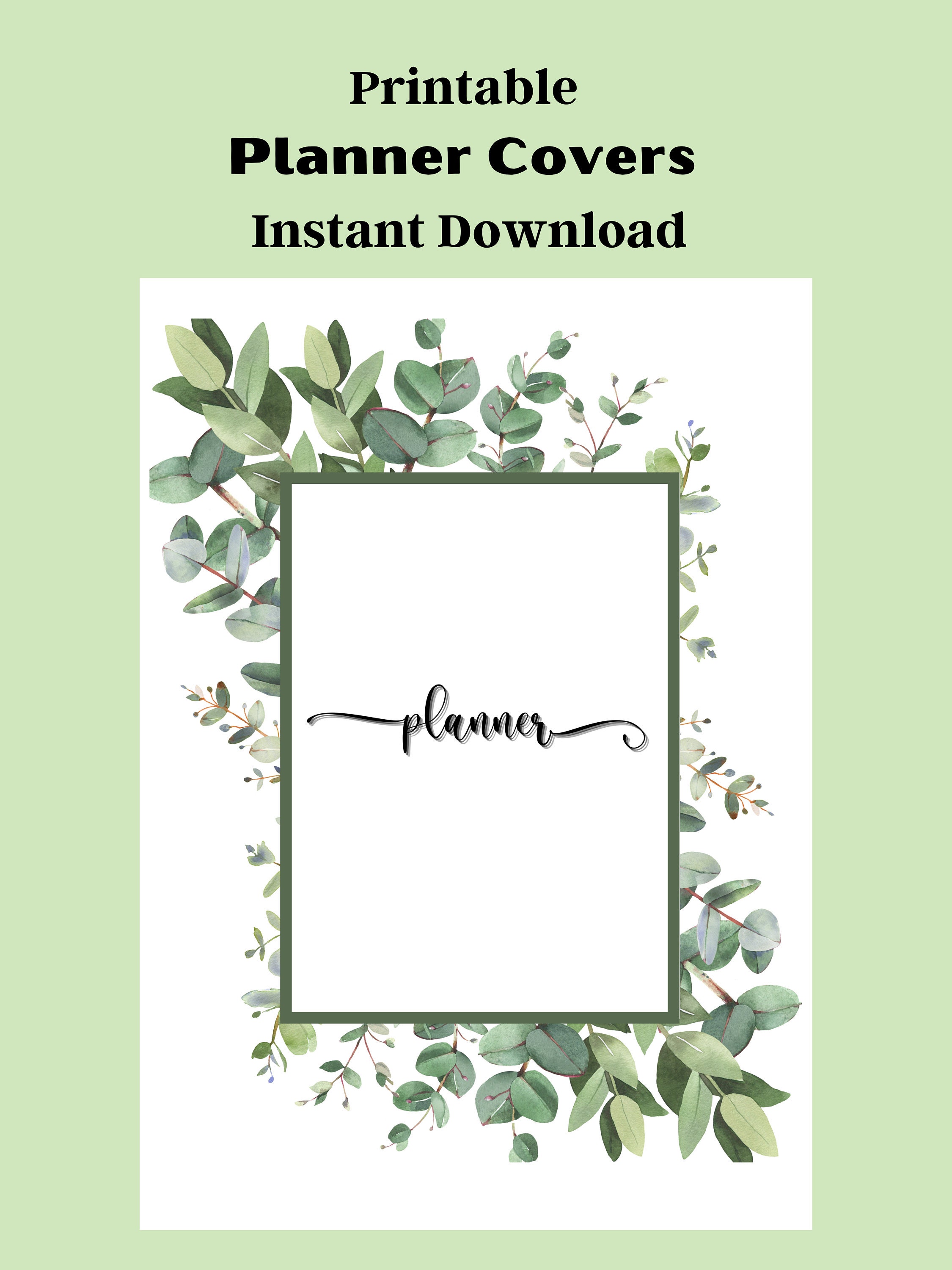 Printable Planner Cover Instant Download Binder Cover Notebook Cover ...