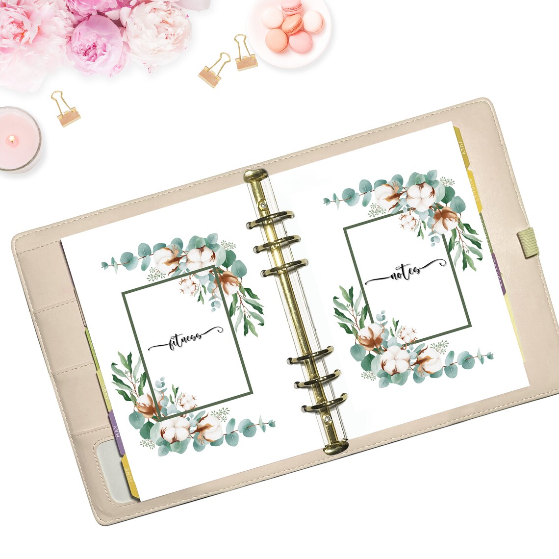Printable Flower Planner Cover Page 2022 2023 Instant Digital Page ...