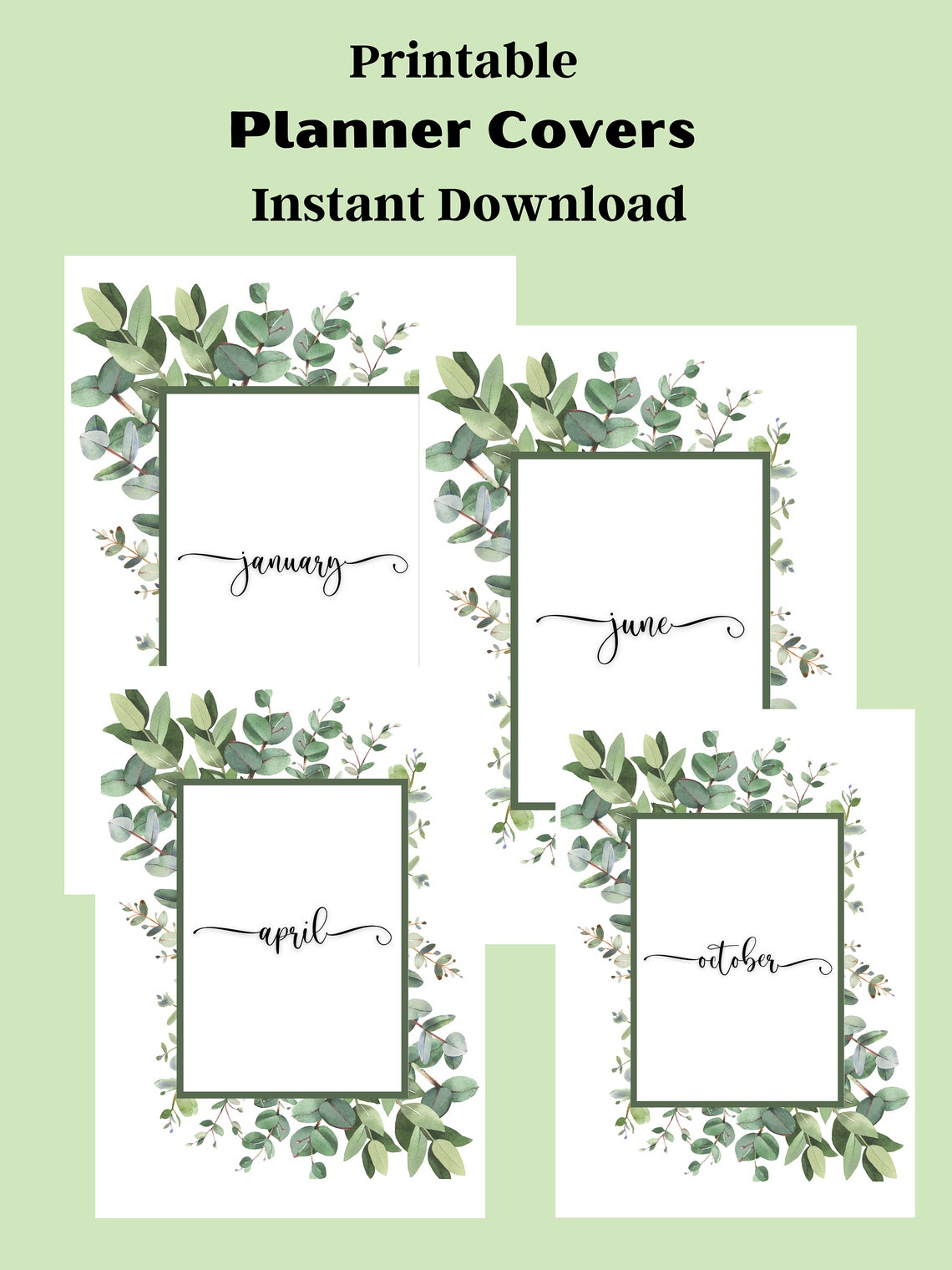 Printable Planner Cover Instant Download Binder Cover - Etsy