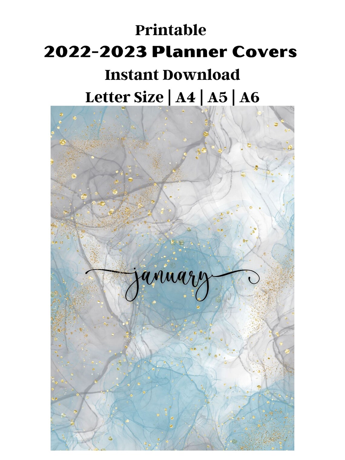 Printable Planner Cover Page Instant Download Binder Cover - Etsy
