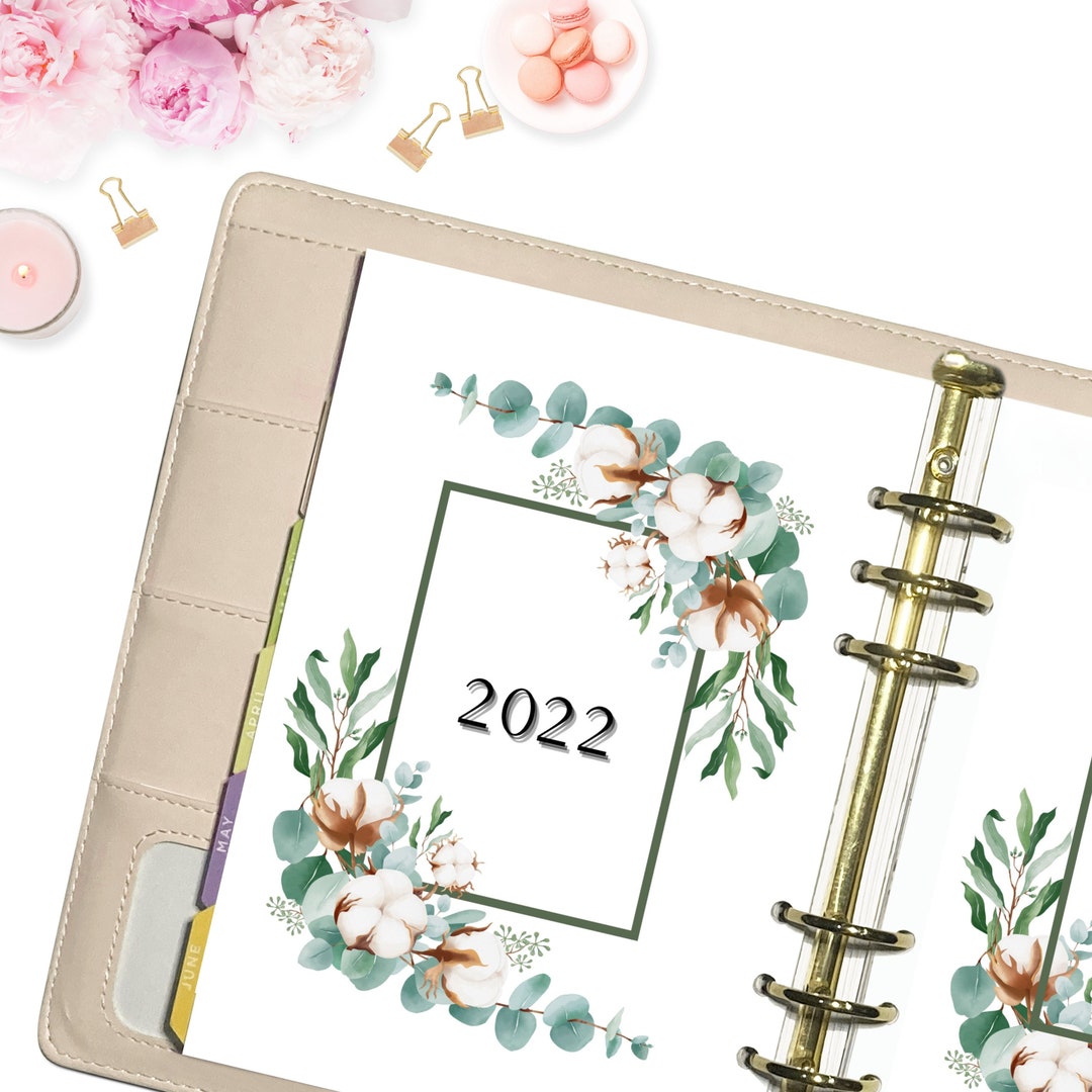 Printable Flower Planner Cover Page | 2022 - 2023 Instant Digital Page ...
