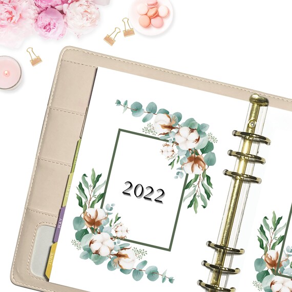 Printable Flower Planner Cover Page 2022 2023 Instant | Etsy