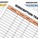 Subscription Tracker Printable Subscription Log Expense Tracker Planner ...