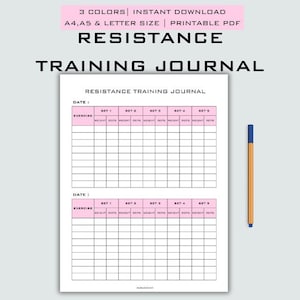 Printable Resistance Band Exercise Chart