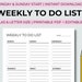 Weekly to Do List Planner Printable, Weekly Planner, Weekly Task List ...