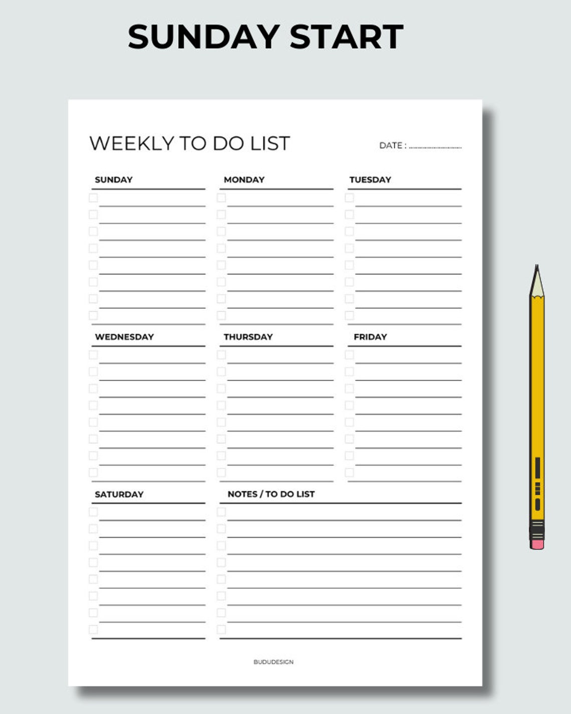 Weekly to Do List Planner Printable, Weekly Planner, Weekly Task List ...