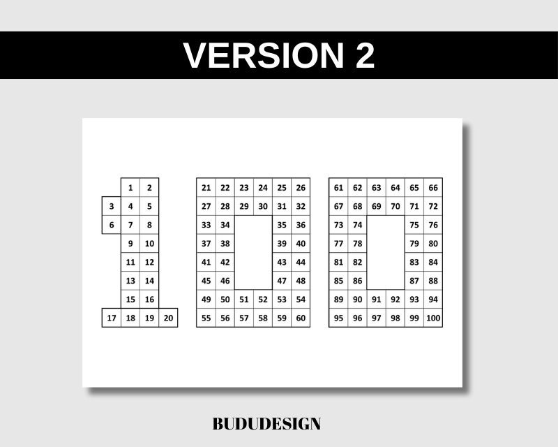 100 Day Challenge | 100 Day Countdown | 100 Day Tracker | 100 Envelope ...