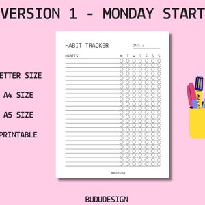 Weekly Habit Tracker Printable, Habit Tracker Template, Routine Tracker ...